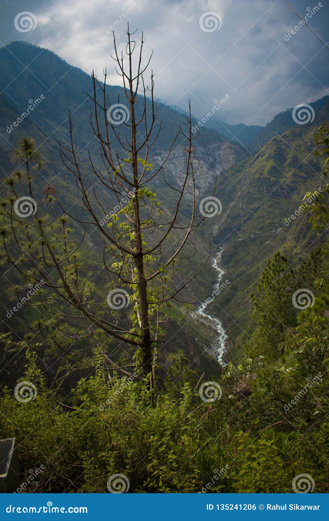 River between Two Mountains Stock Photo - Image of mountains, view ...