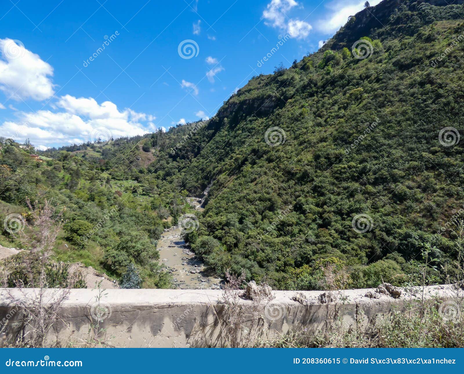 River Under the Bridge and the Mounatins Stock Image - Image of walking ...