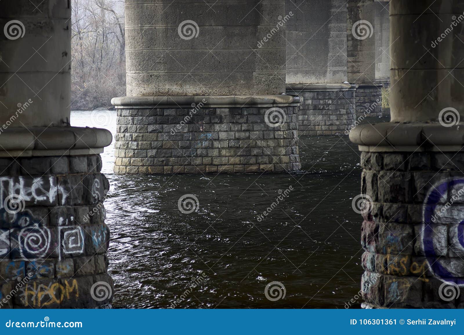 River under the bridge stock image. Image of arch, skyline - 106301361