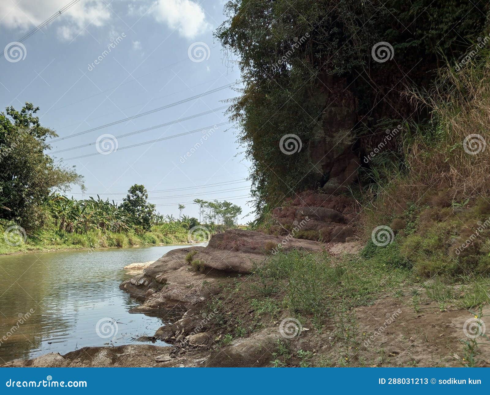 River Under the Hill at Central Java Stock Image - Image of central ...