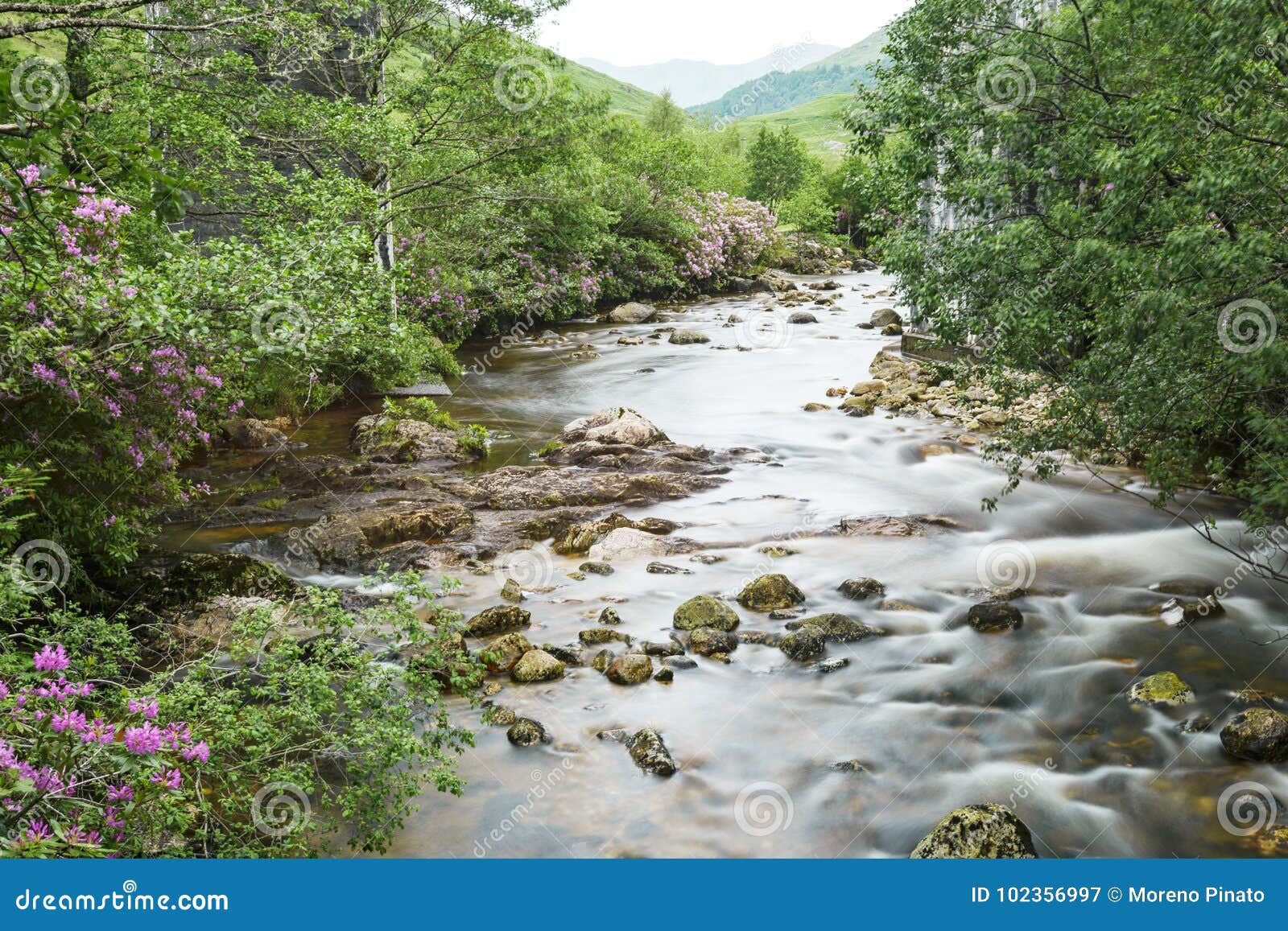 The River Underneath the Finnan Viaduct Stock Image - Image of clouds ...