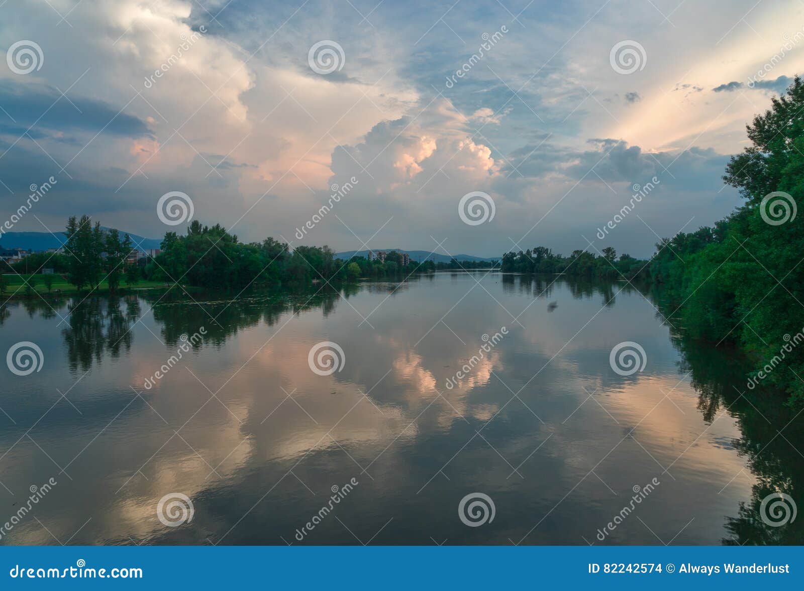 River Vah Reflection stock photo. Image of countryside - 82242574