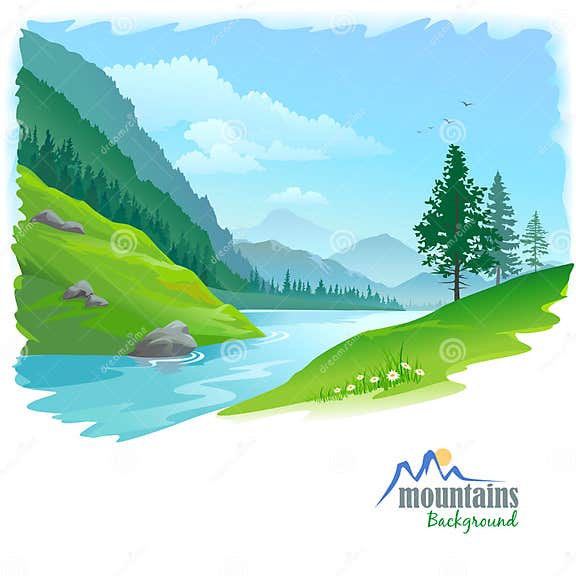 River in a Valley stock vector. Illustration of oriental - 28033380
