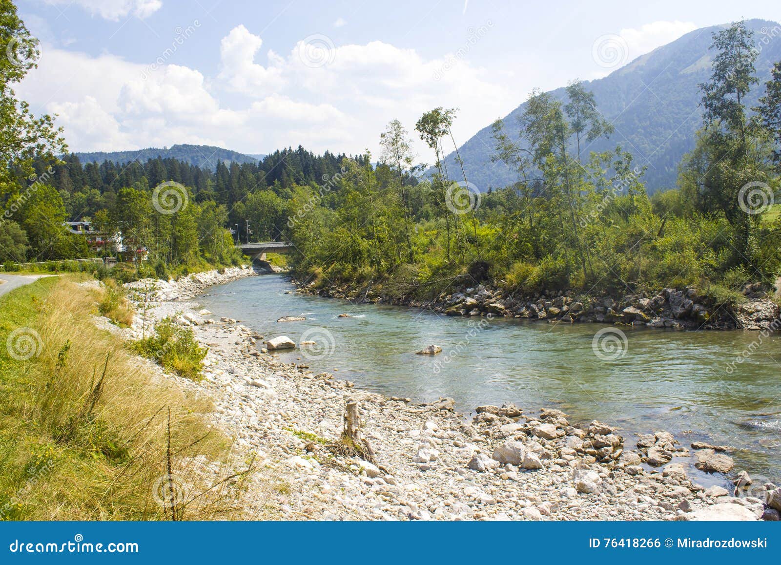 River in a Valley of the Austrian Alps Stock Photo - Image of landscape ...