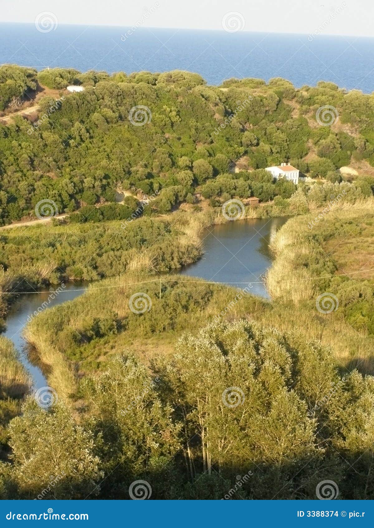 River valley by the sea stock photo. Image of aerialphotography - 3388374