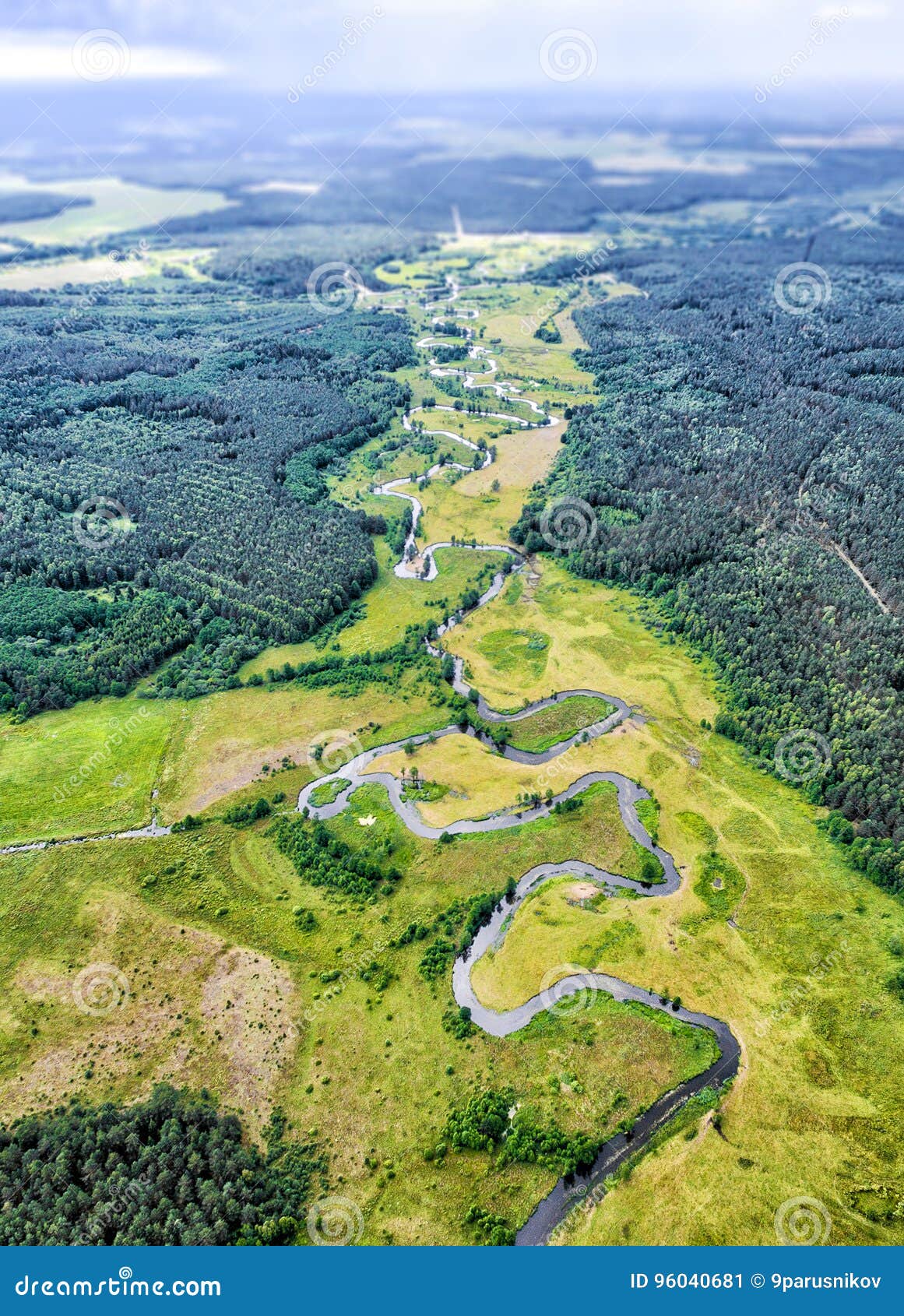 The River Valley, the Upper View from the Drone Stock Image - Image of ...