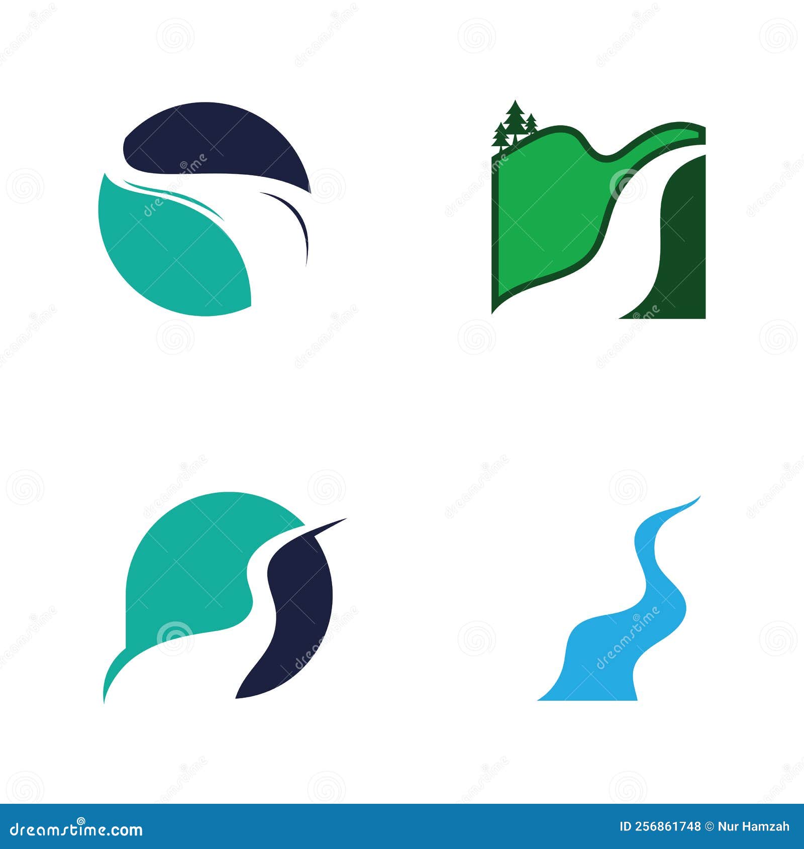 River Vector Icon Illustration Stock Vector - Illustration of fresh ...