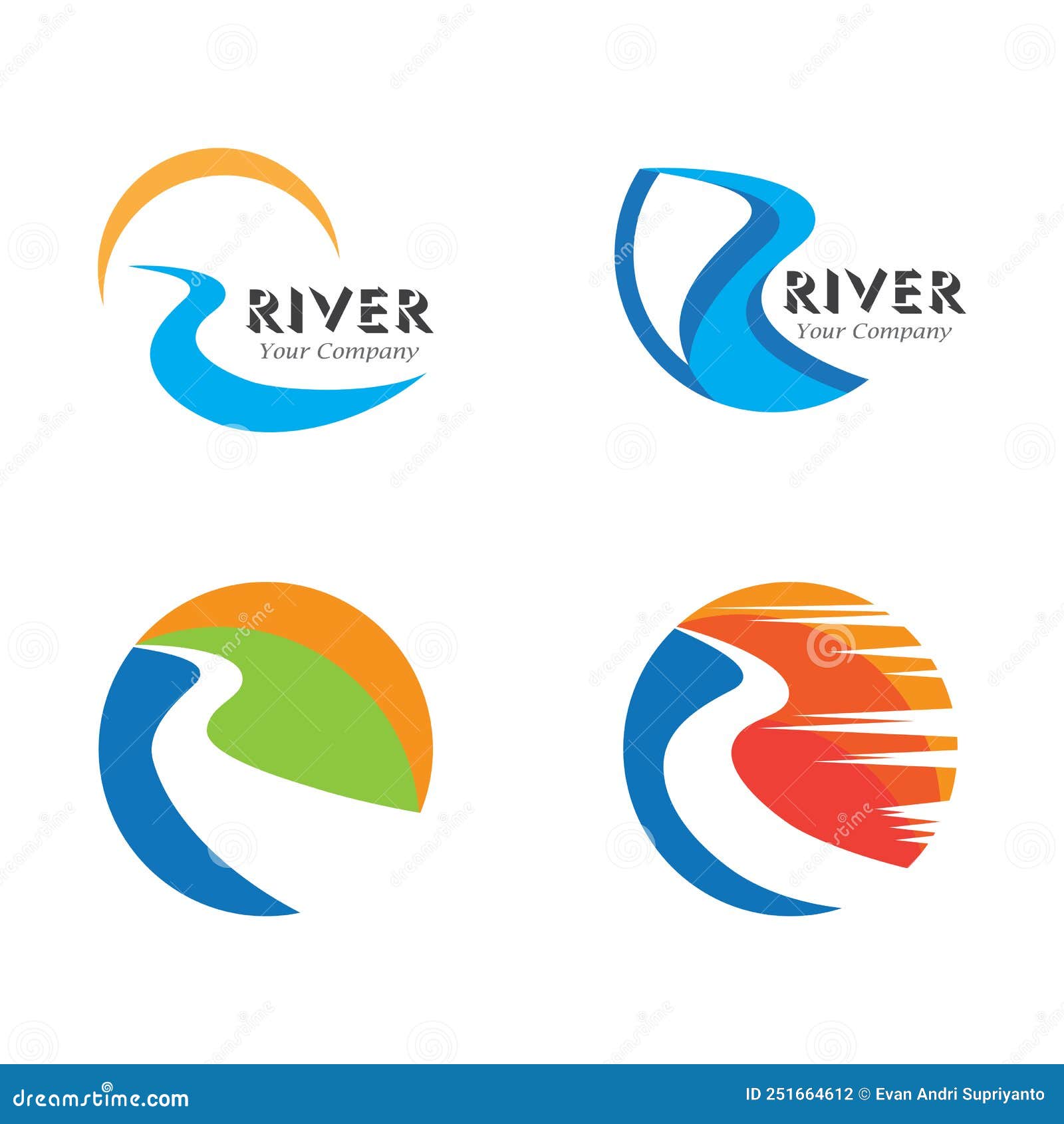 River Vector Icon Illustration Logo Design Stock Vector - Illustration ...