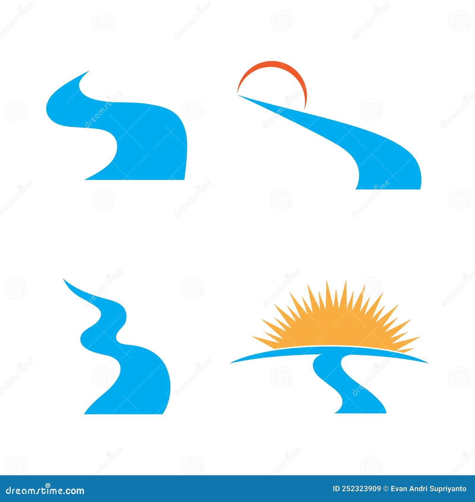 River Vector Icon Illustration Logo Design Stock Vector - Illustration ...