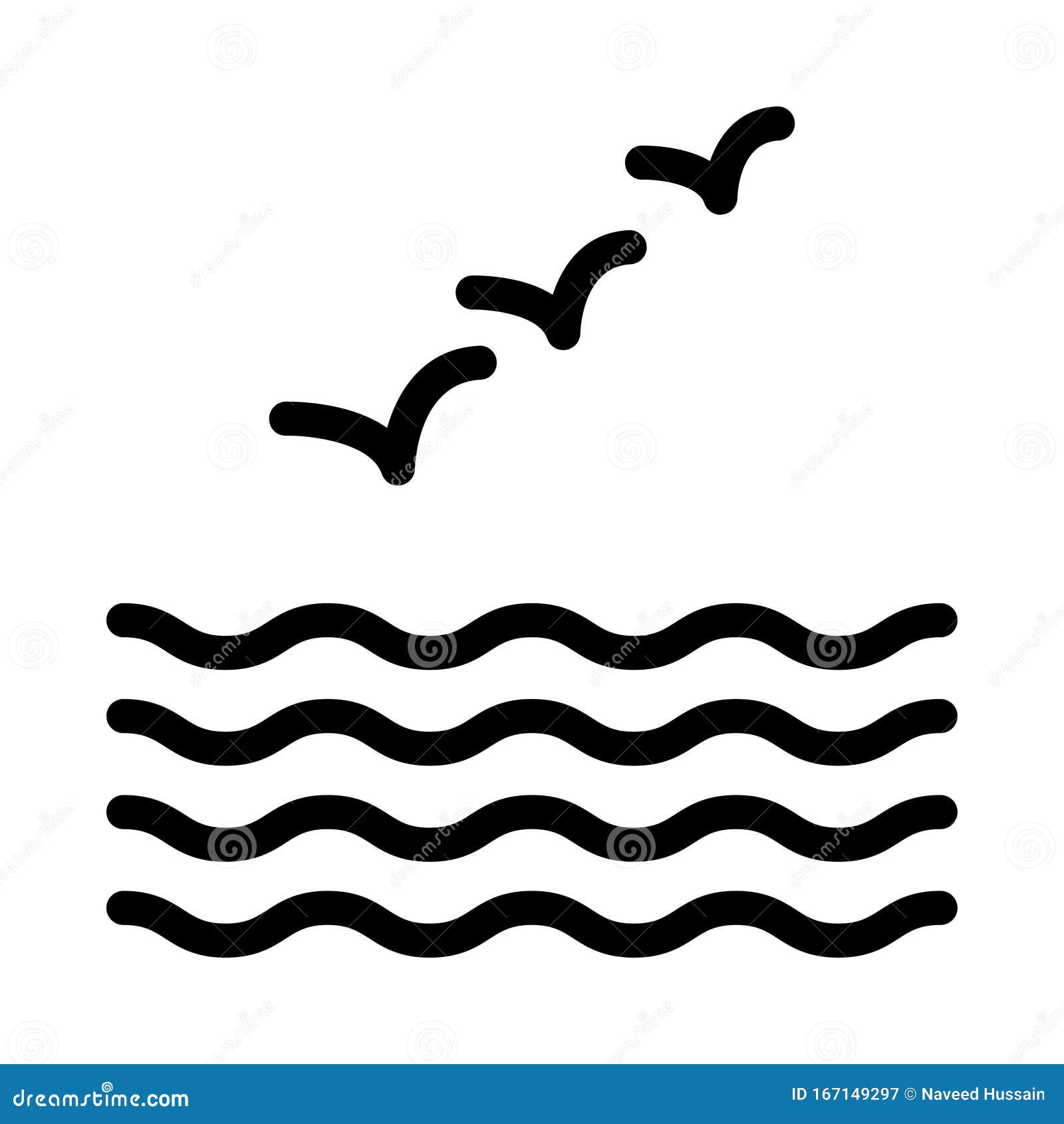 River Vector Thin Line Icon Stock Illustration - Illustration of blue ...