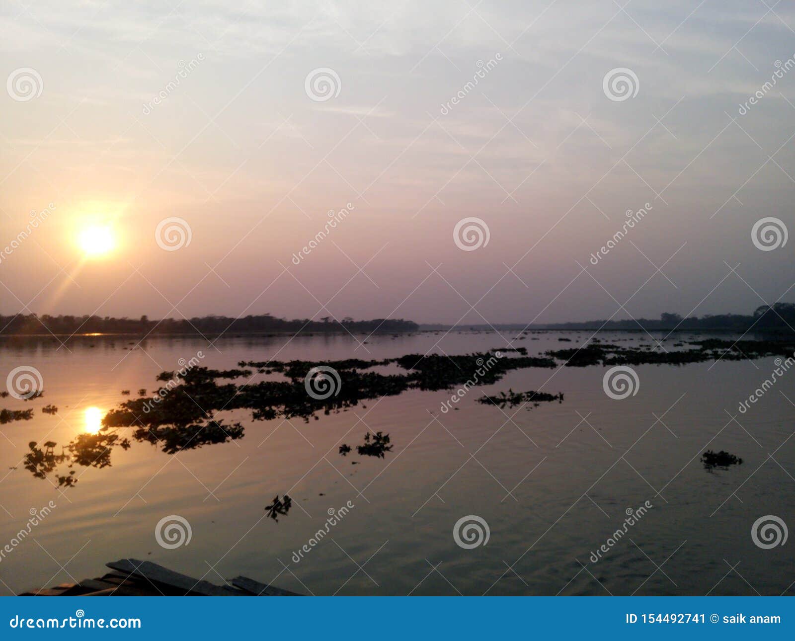 River vew stock image. Image of landspace, sunset, water - 154492741