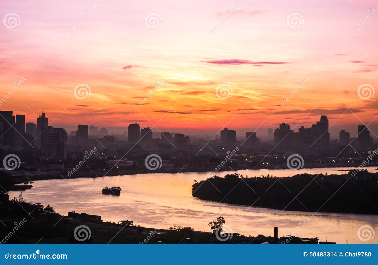 River View Sunrise in the Lovely Morning Stock Photo - Image of nature ...