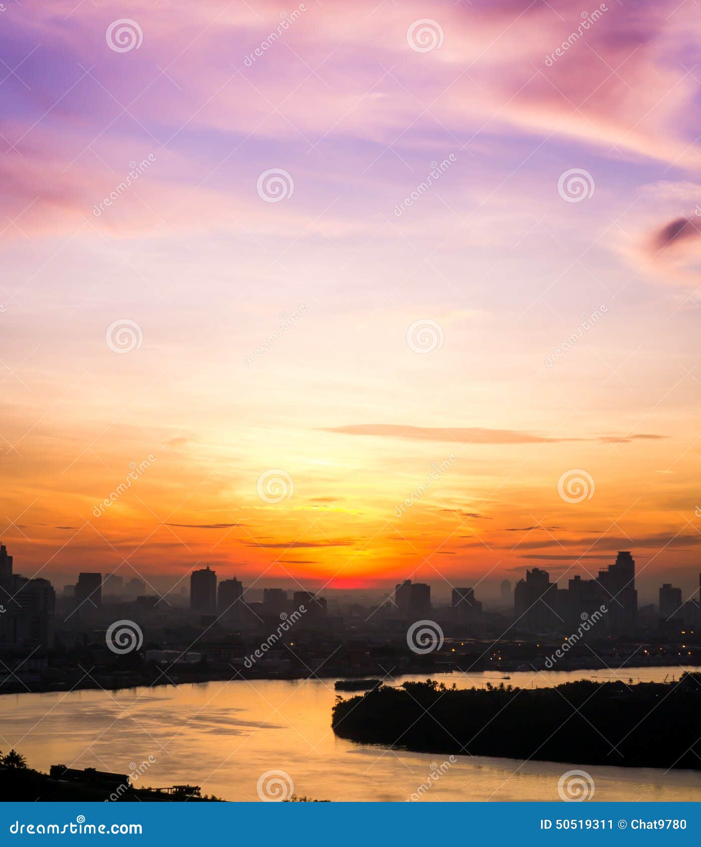 River View Sunrise in the Lovely Morning Stock Image - Image of ...