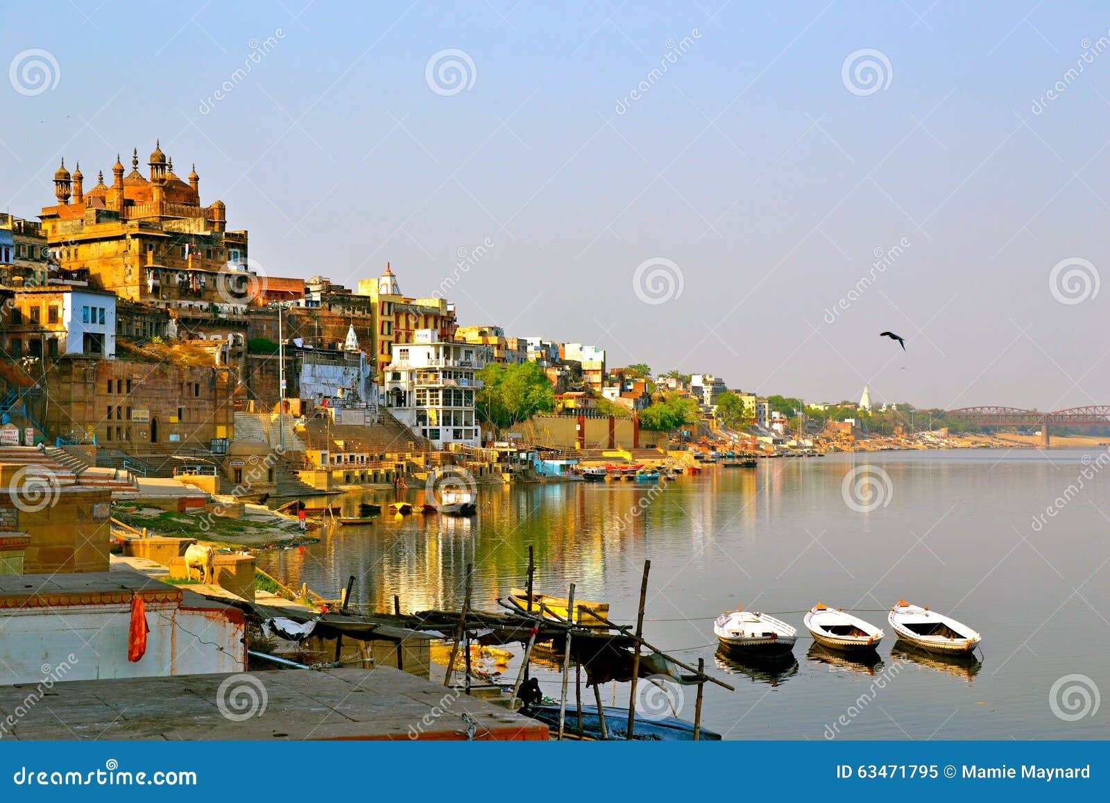 River View of Varanasi stock image. Image of urban, boats - 63471795