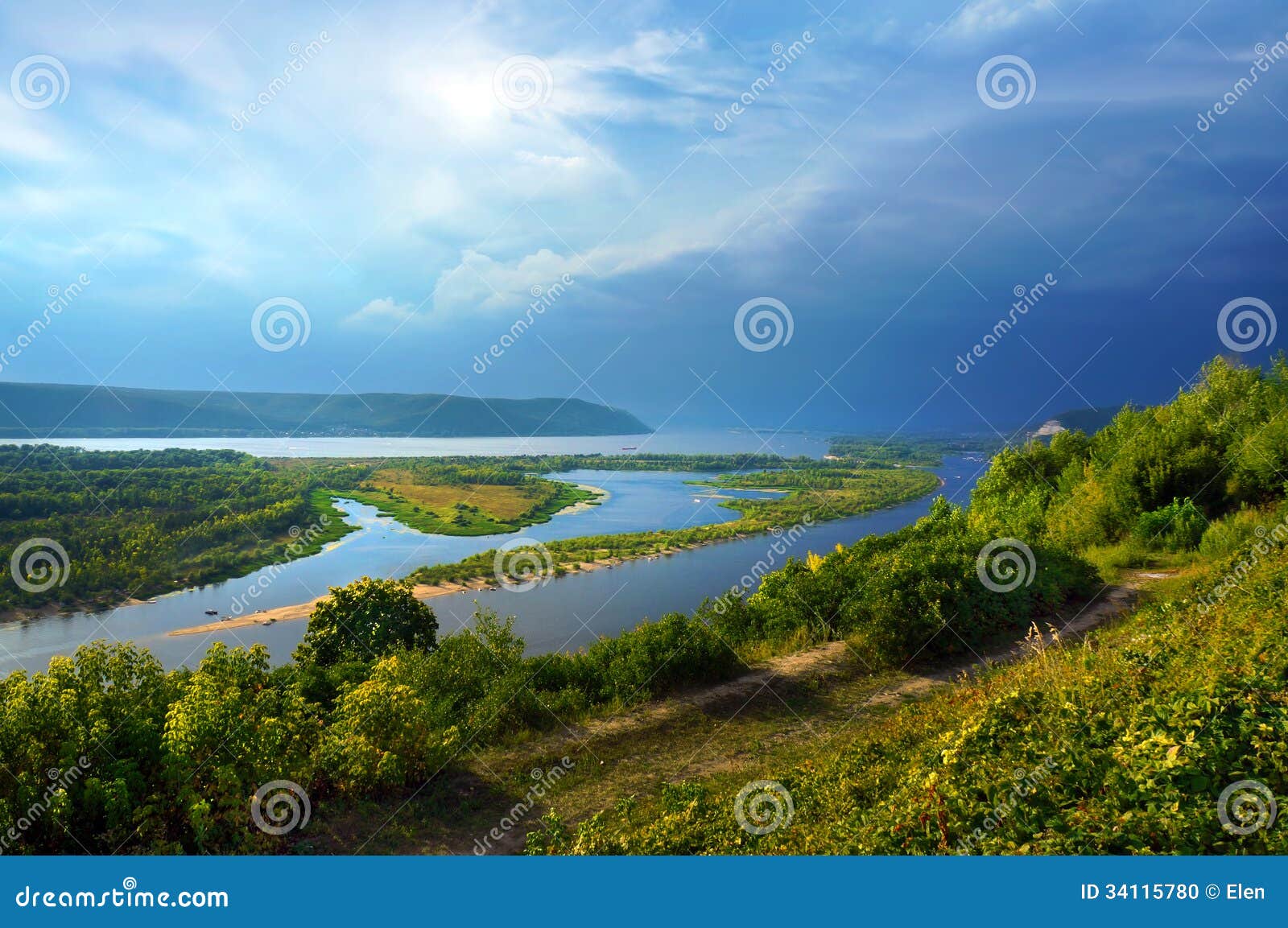 River Volga, View of Samara City Stock Photo - Image of blue, journey ...