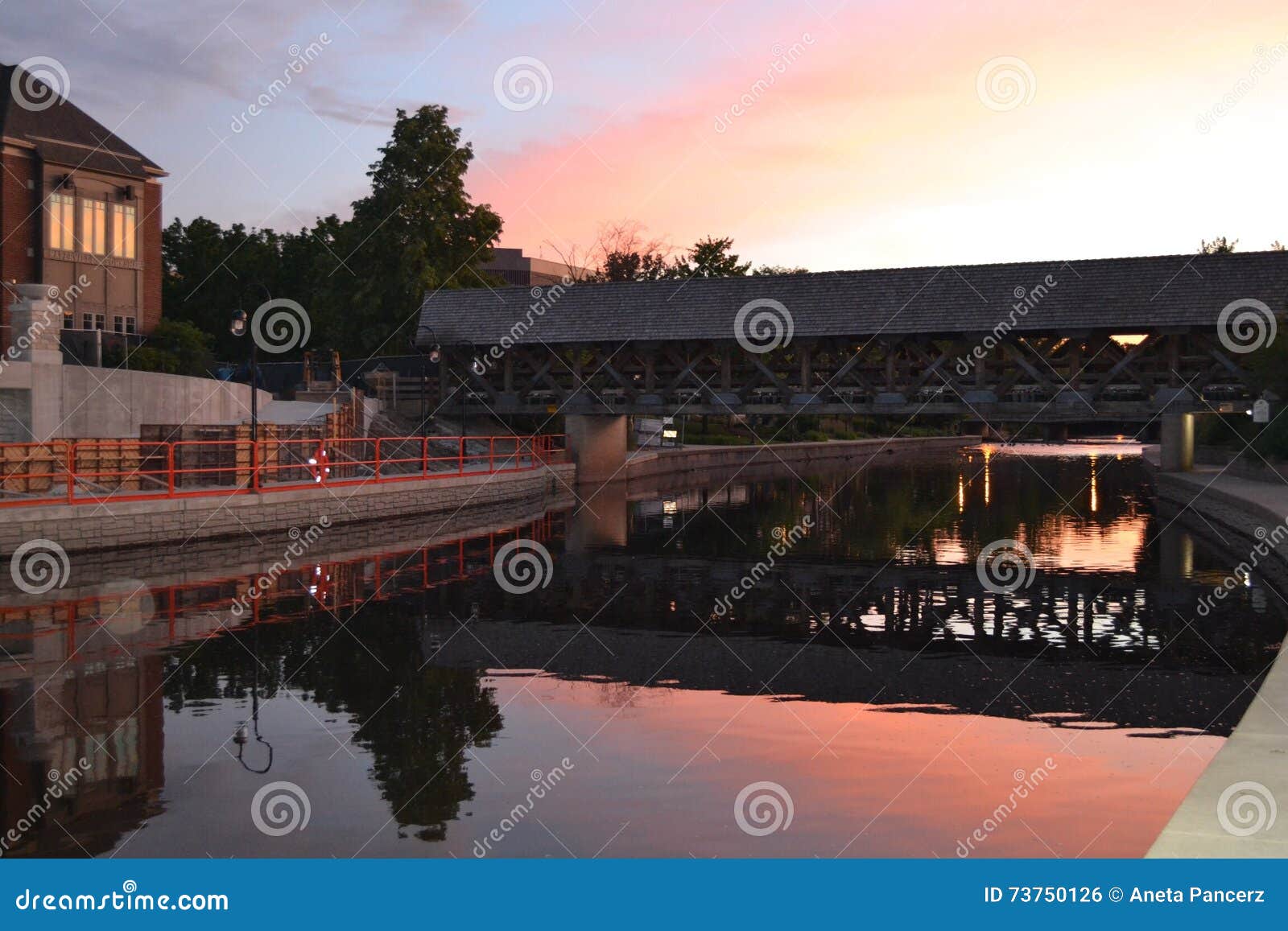 River walk stock photo. Image of bridge, river, naperville - 73750126