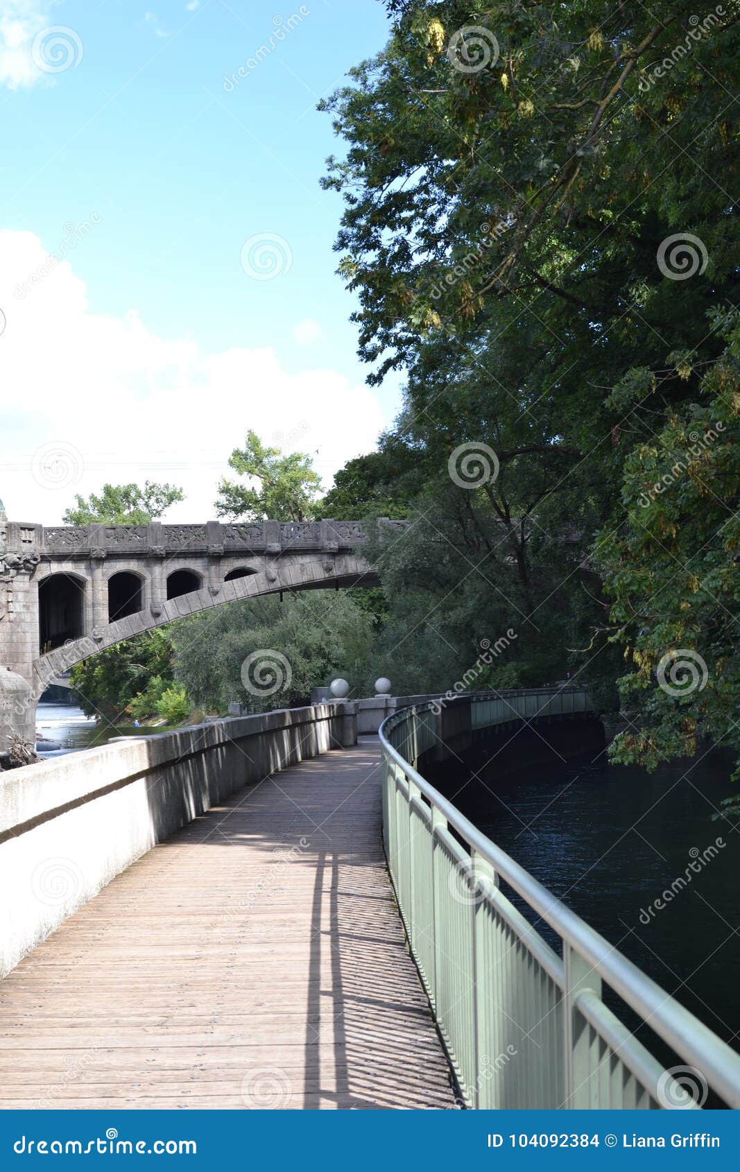 A river walkway in Munich stock photo. Image of germany - 104092384