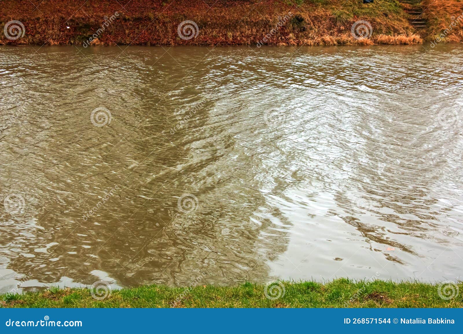 River Water Background with Waves and Ripples. Nitra River in Slovakia ...