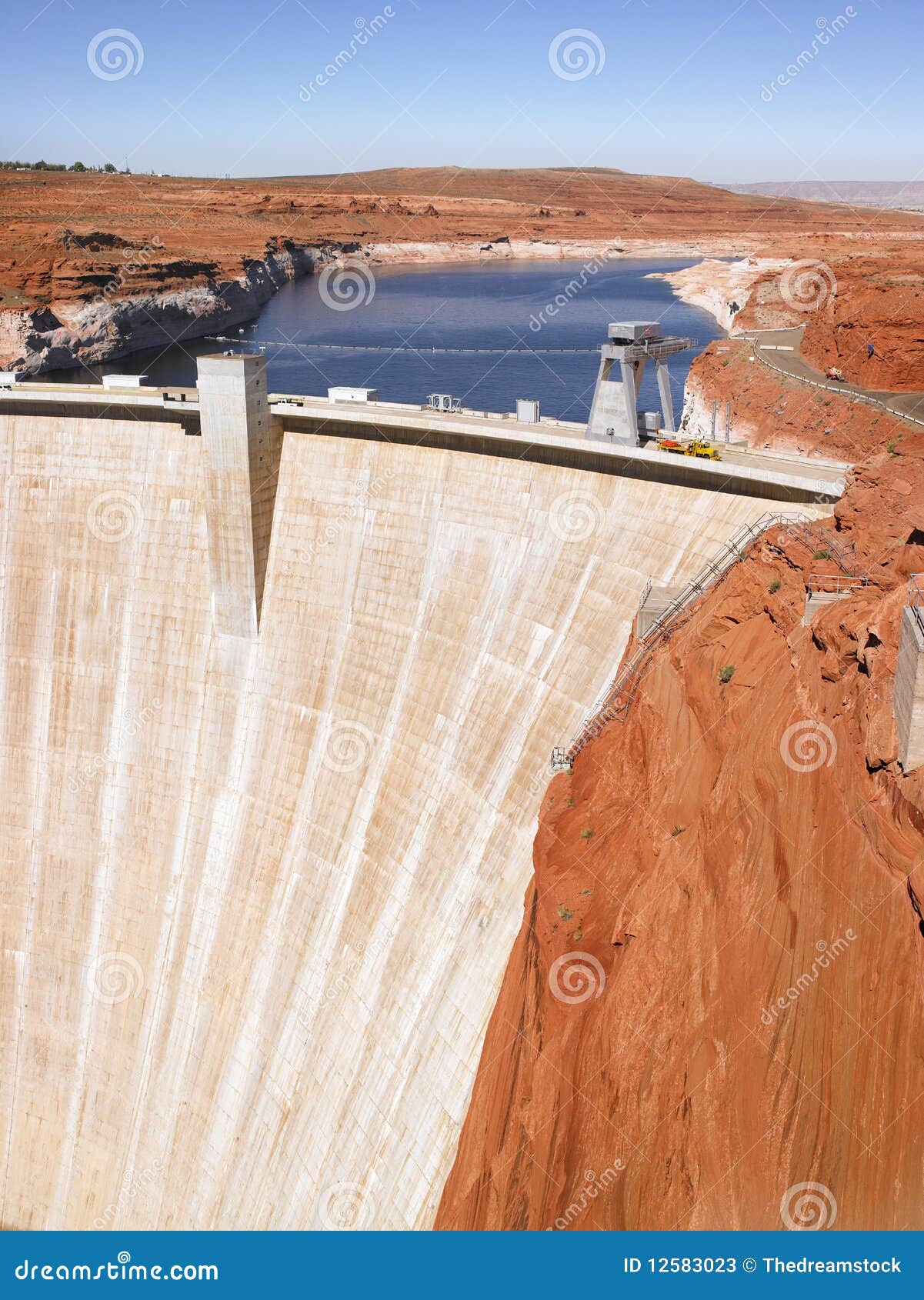 River Water Behind Dam stock image. Image of sunshine - 12583023