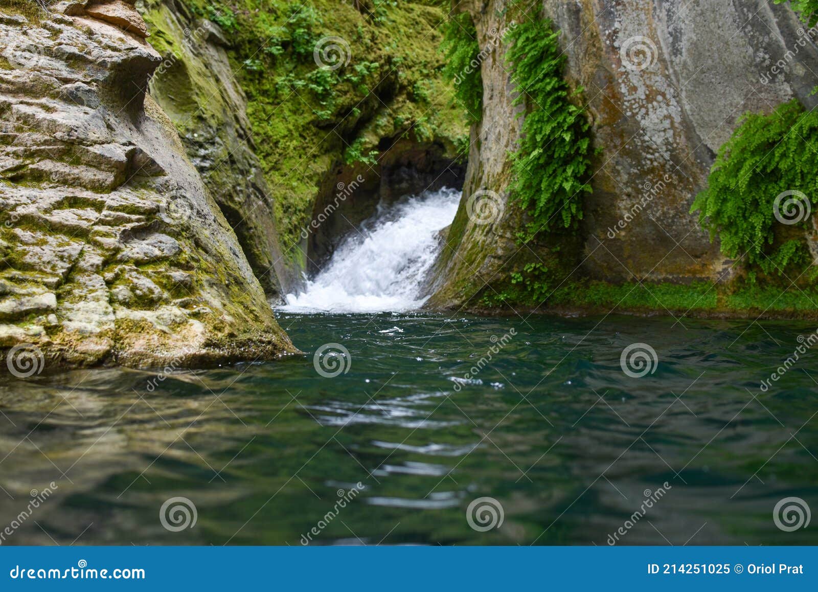River Water Coming Down Hard into a Lake Stock Image - Image of long ...