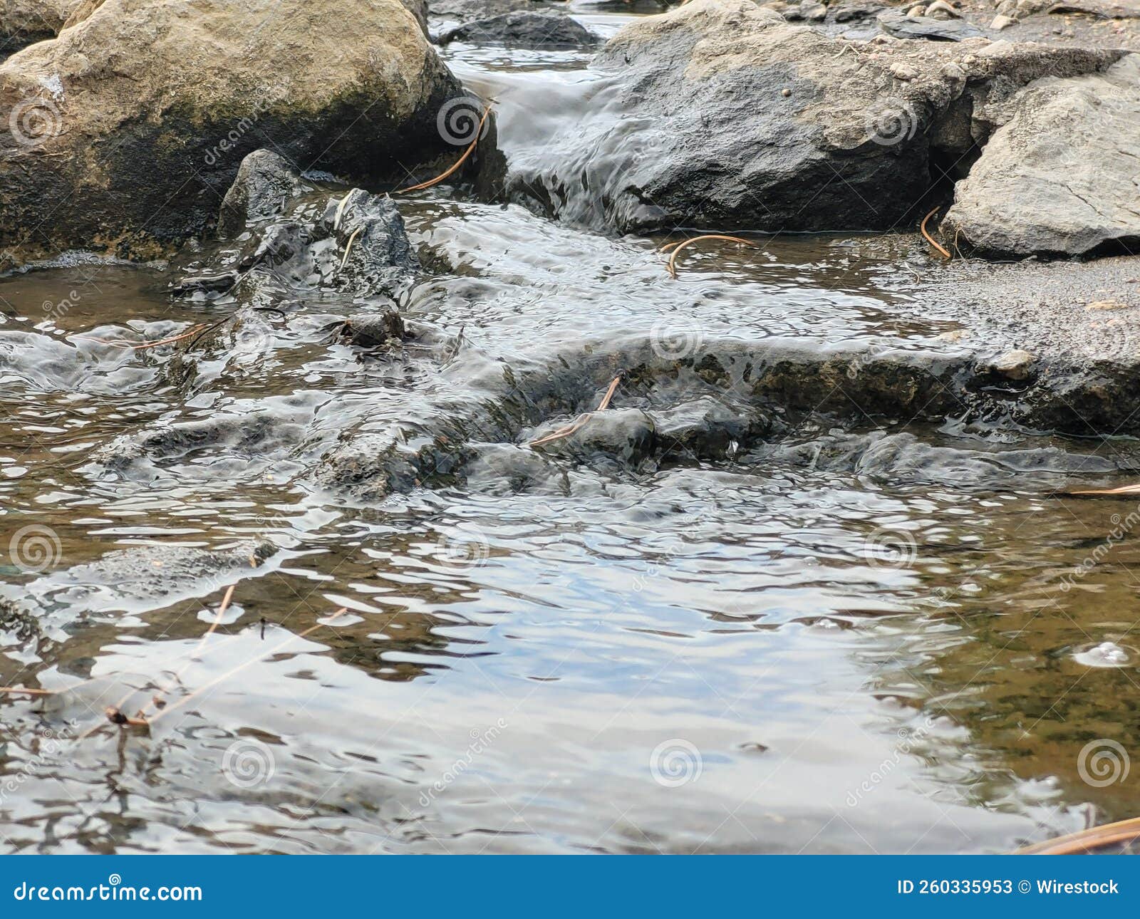 River Water Falling between Stones. Stock Image - Image of material ...