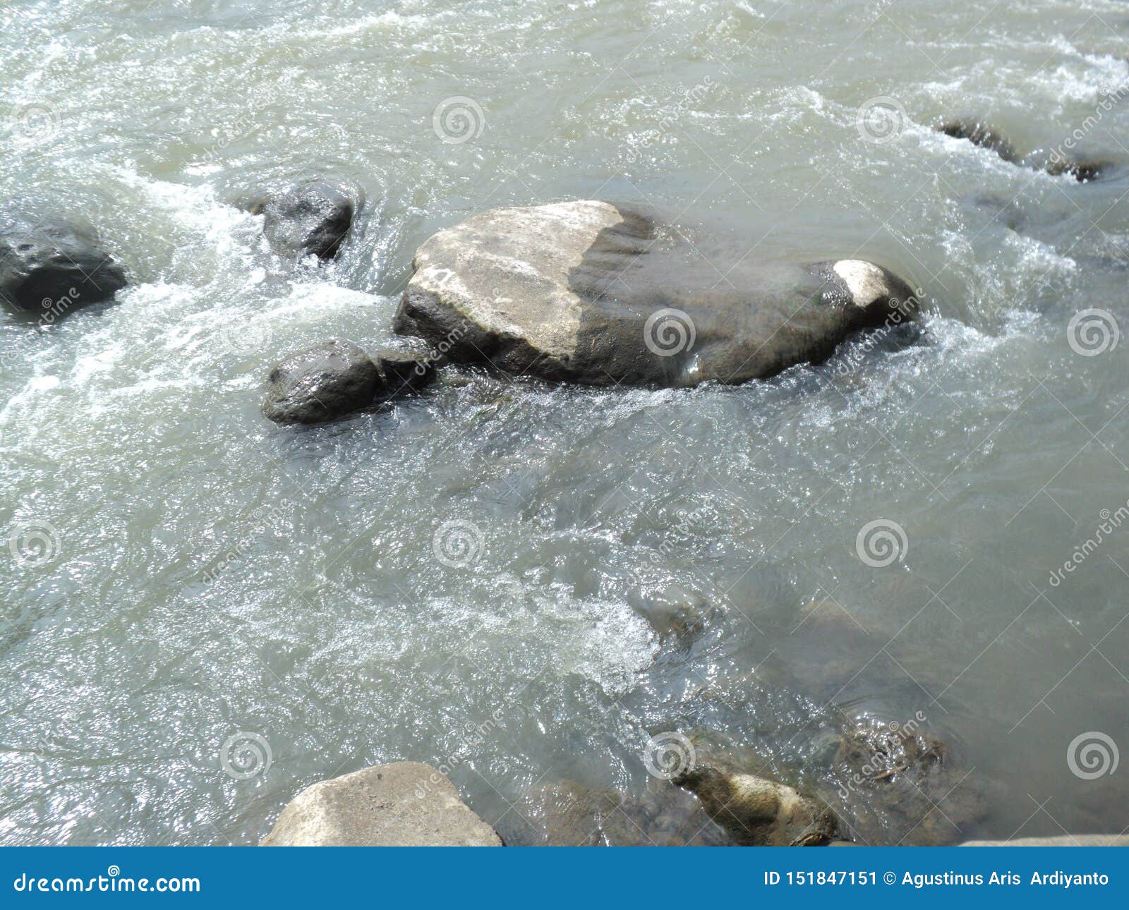 River water flow and rocks stock image. Image of water - 151847151