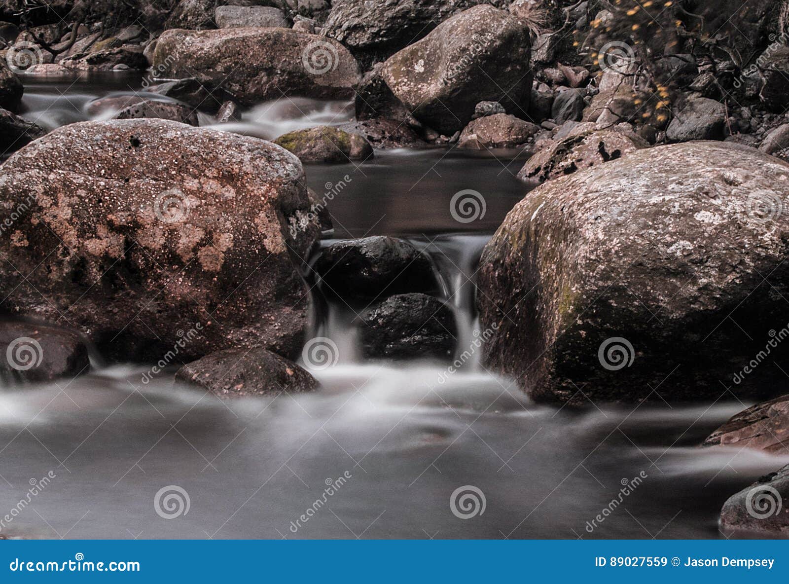 River Water Flowing through Rocks Stock Image - Image of stream, river ...
