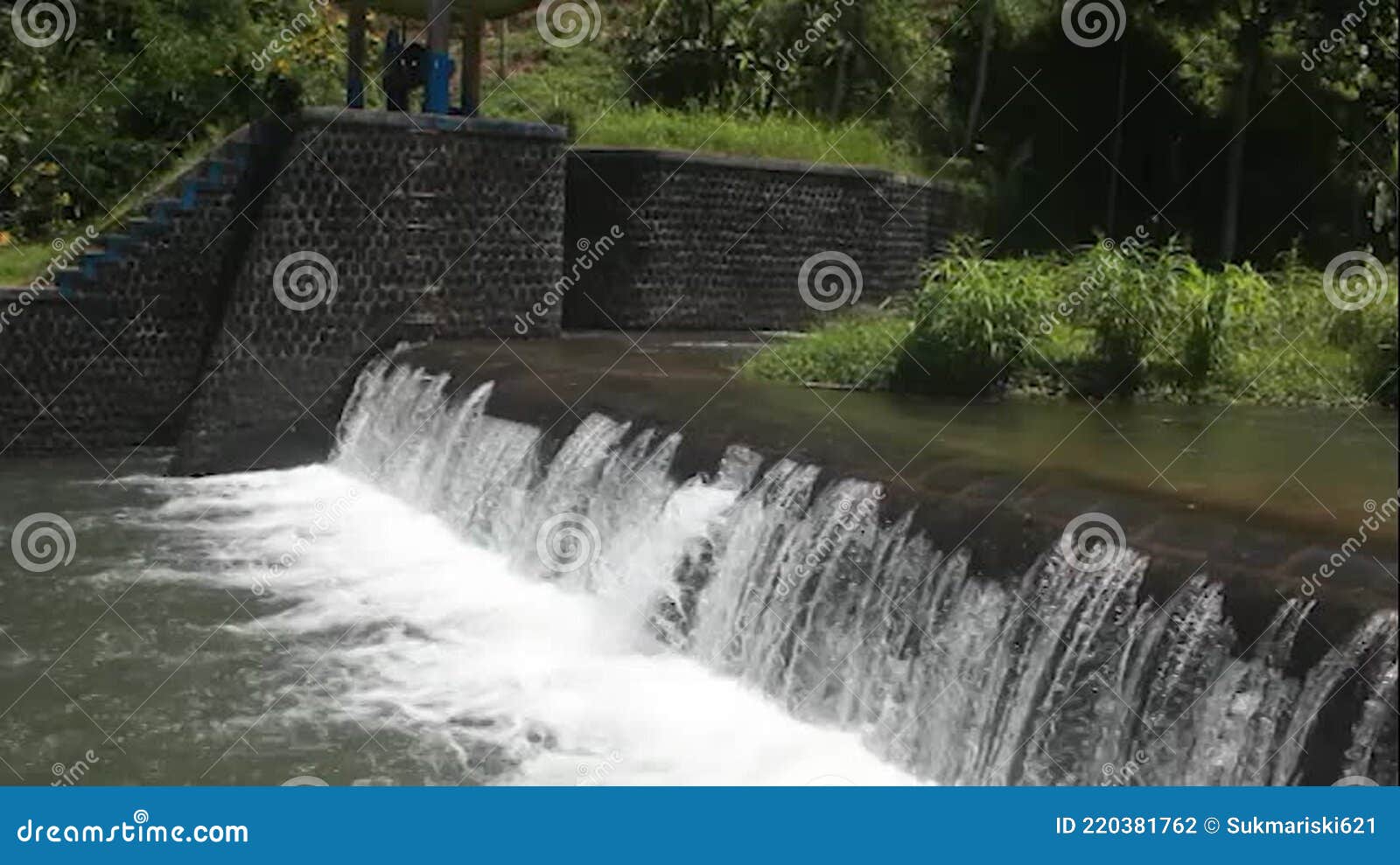 River Water Flows in the Ancient Water Dam for Rice Fields Irrigation ...