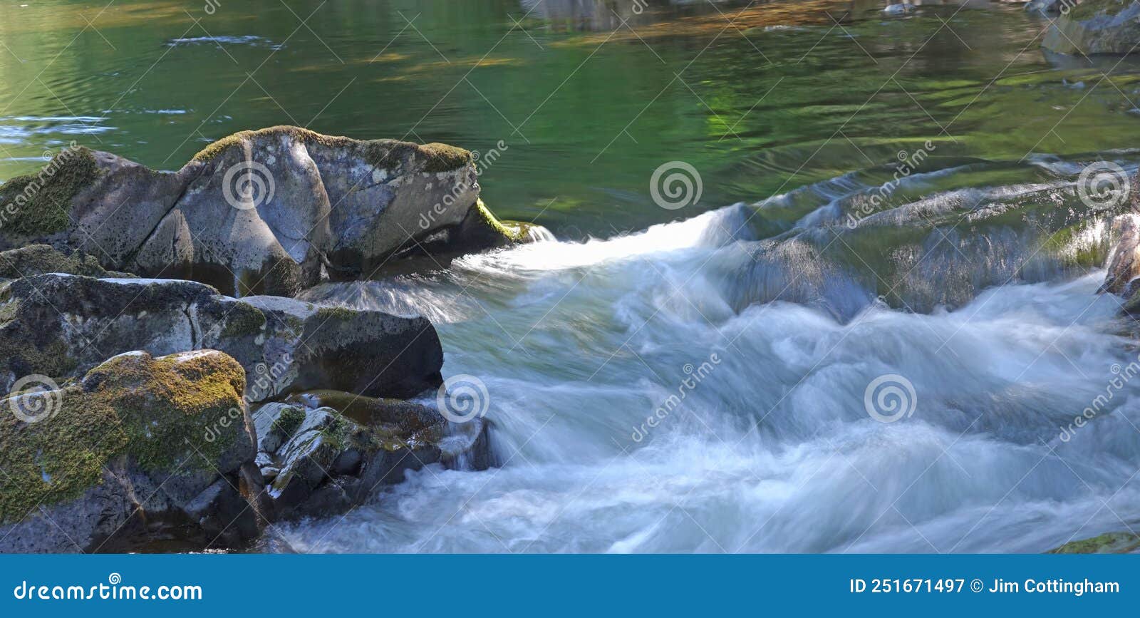 Water Flow, Rocks and Moss stock image. Image of scene - 251671497