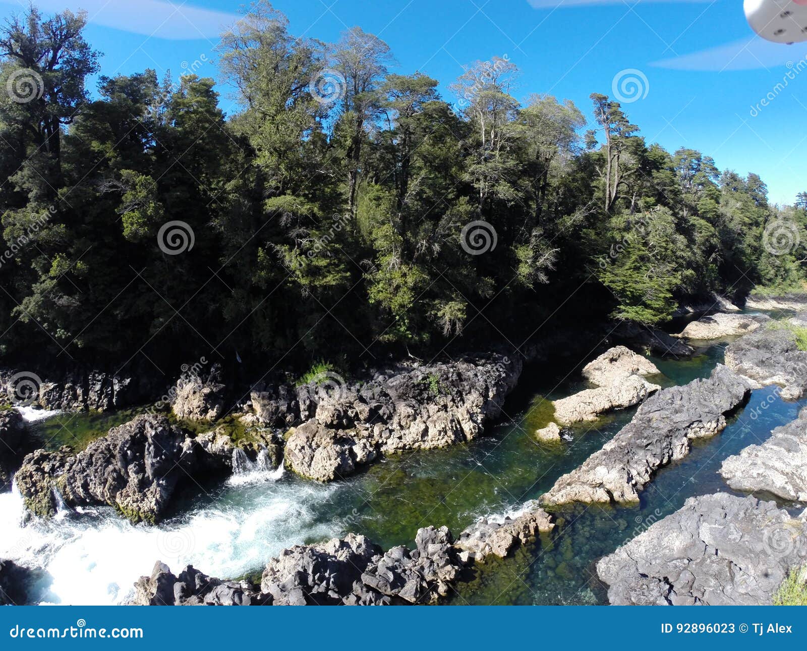 River Water Flows at a Park in Santiago, Chile Stock Image - Image of ...
