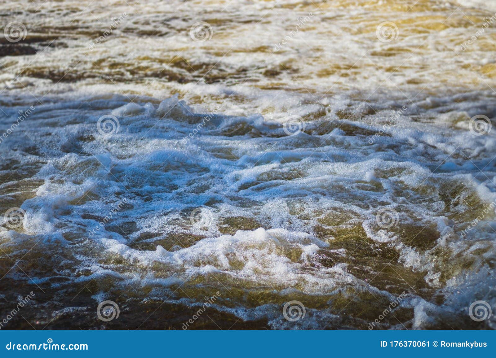 River Water - Foamy Water Surface on the River Stock Image - Image of ...