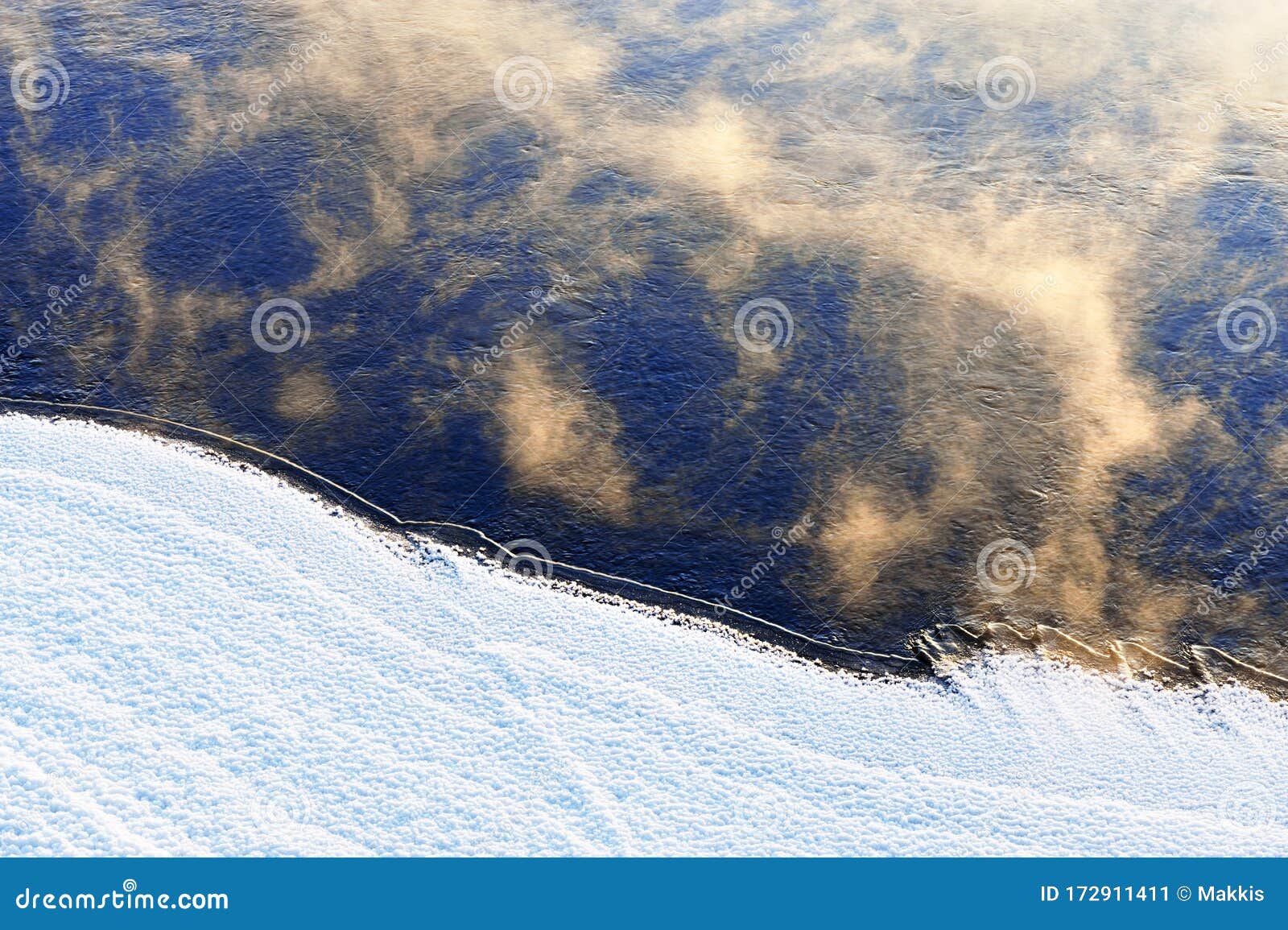 River Water Freezing on a Very Cold Winter Day Stock Image - Image of ...
