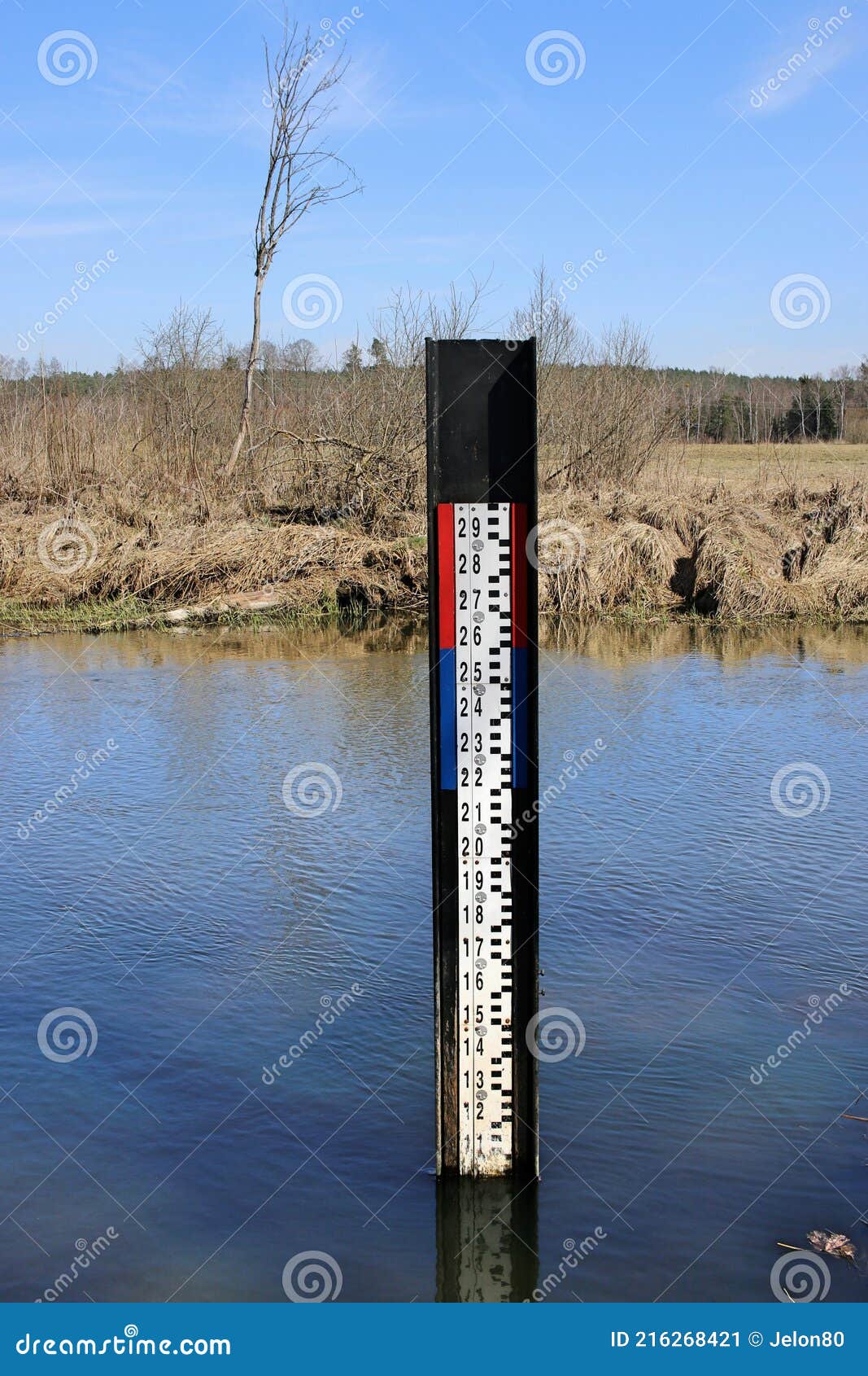 Pole Measuring Water Levels In Storage Dam Stock Image | CartoonDealer ...