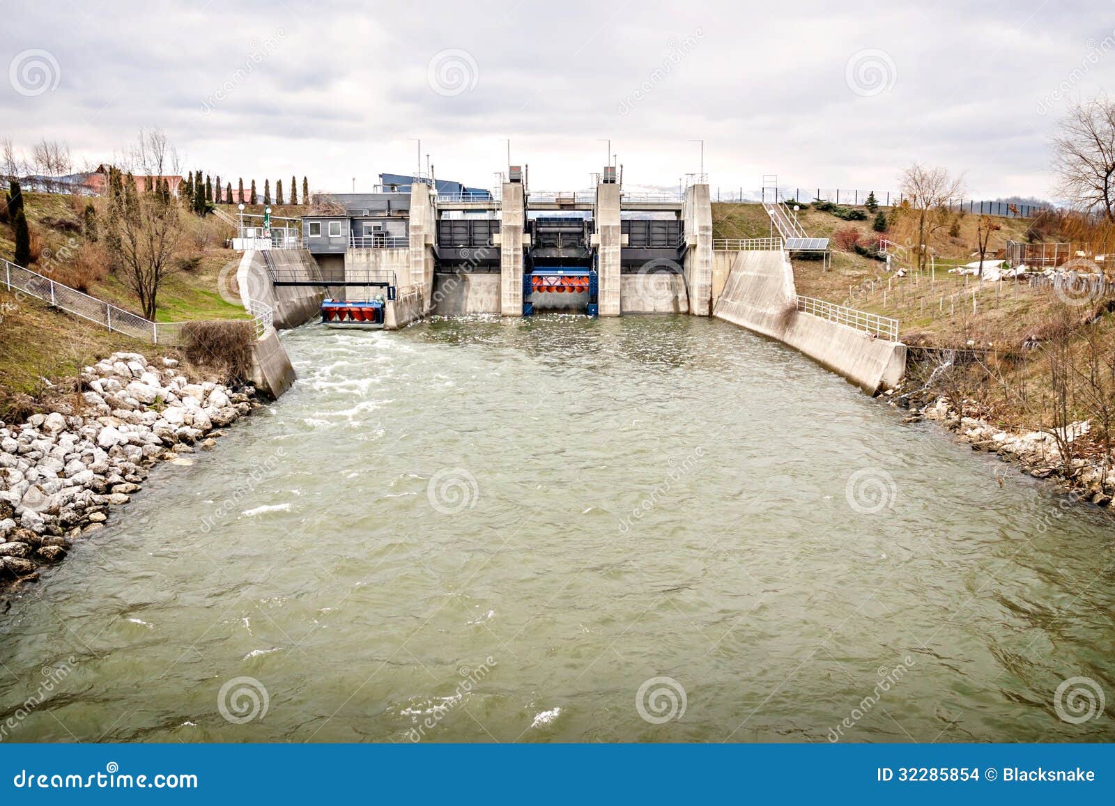 River Water Power Electricity Energy Dam Stock Photo - Image of ...
