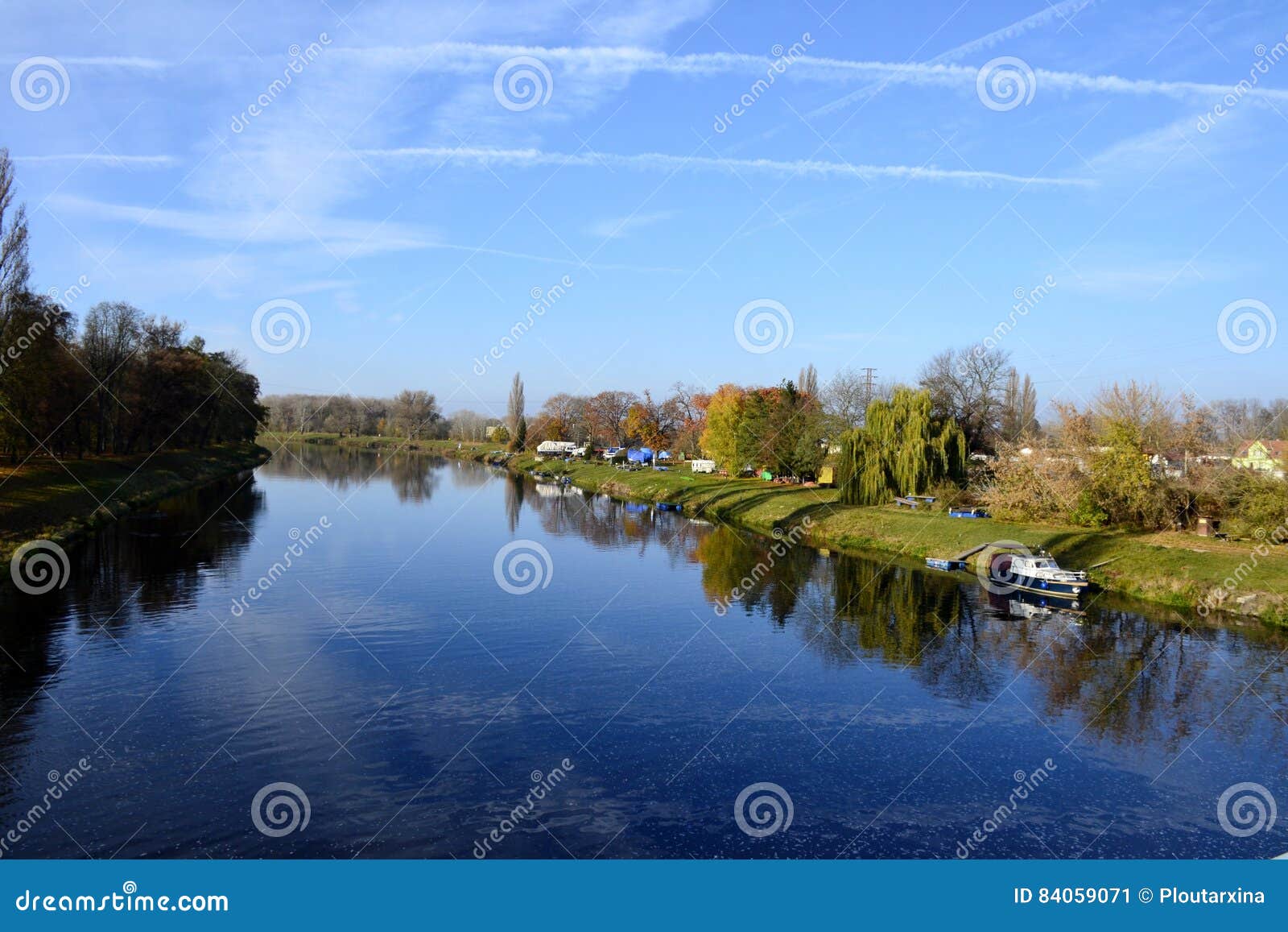 River with Water Reflections Stock Image - Image of summer, europe ...