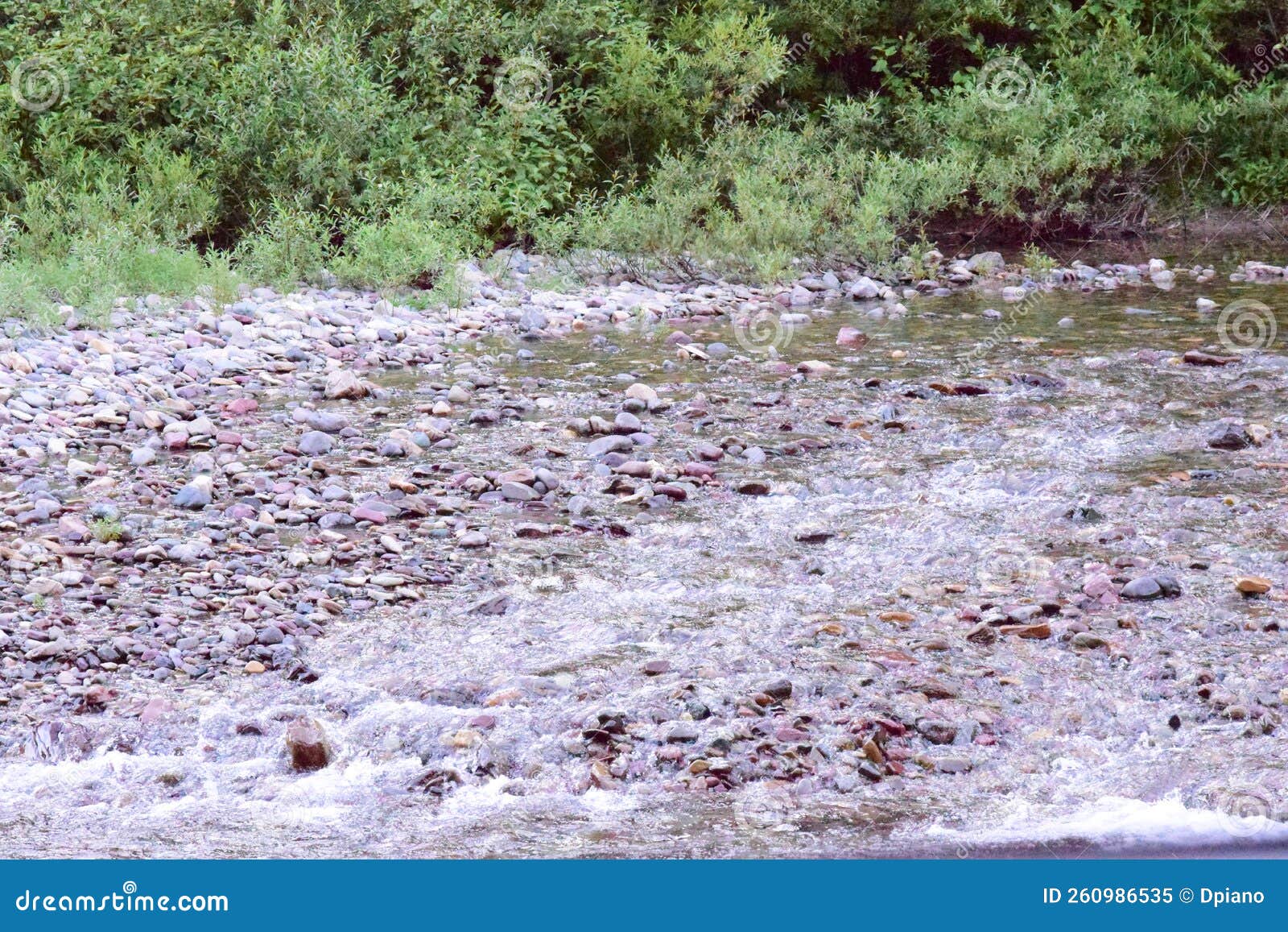 River of Water and Rocks in Glacier National Park Stock Image - Image ...