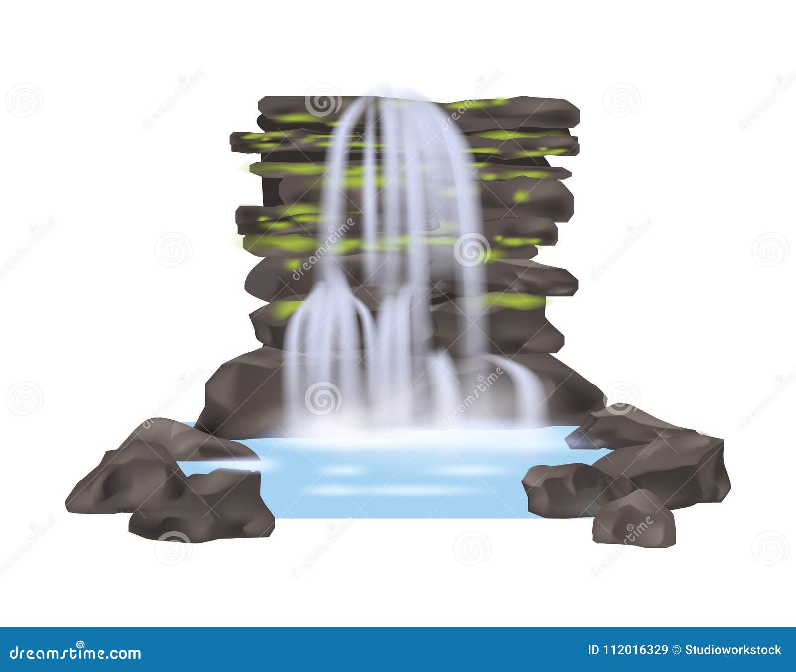 River Waterfall Isolated Vector Icon Stock Vector - Illustration of ...