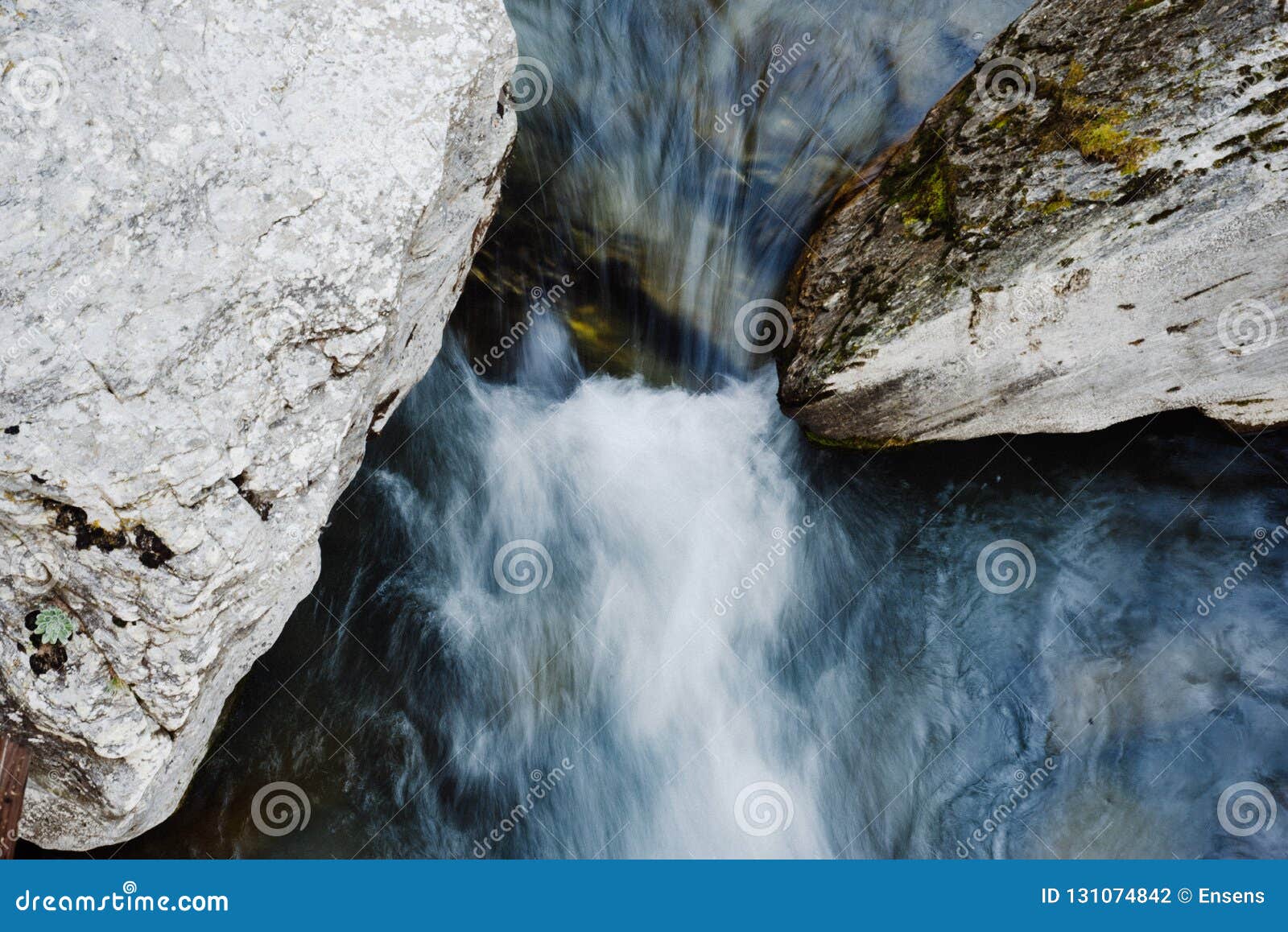 River Waterfall in the Mountains Slow Flowing Water Photographic Stock ...