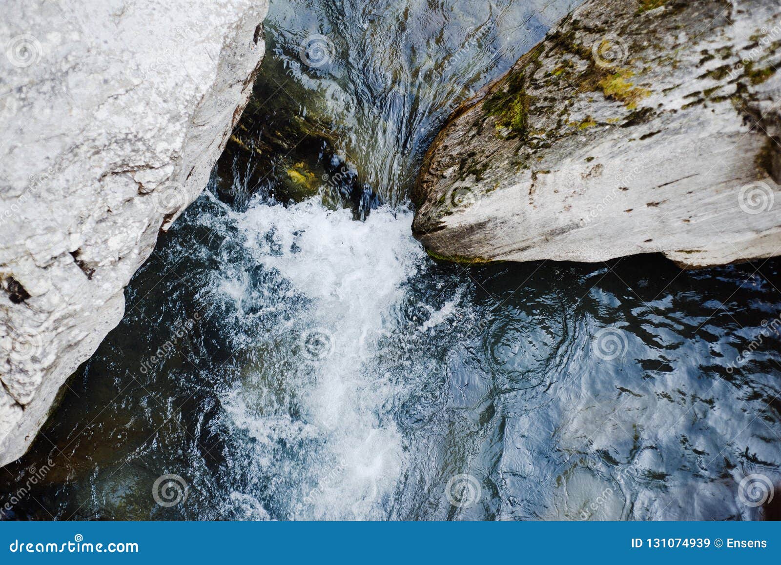 River Waterfall in the Mountains Slow Flowing Water Photographic Stock ...