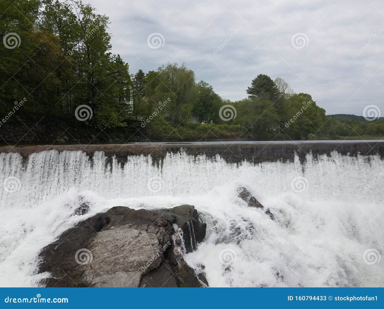 River with Waterfall and Rocks or Boulders Stock Image - Image of river ...