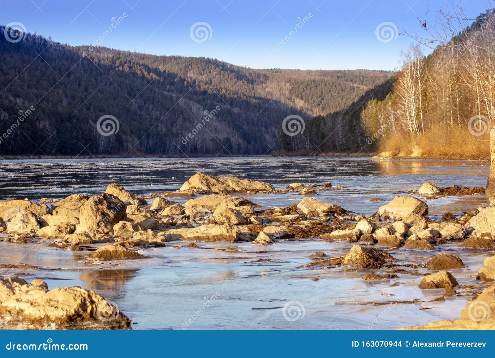 The River on Which the Shuga Floats in Front of the Icebreaker in the ...