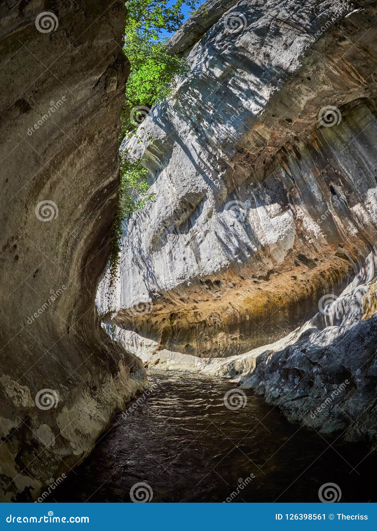 River in a Wild Gorge. Cheile Banitei Gorge, Romania Stock Image ...