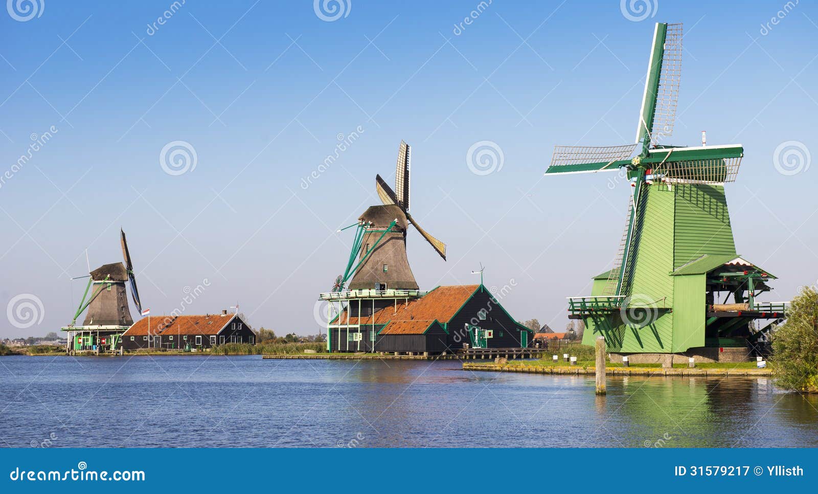 River and windmill stock image. Image of scenery, roof - 31579217