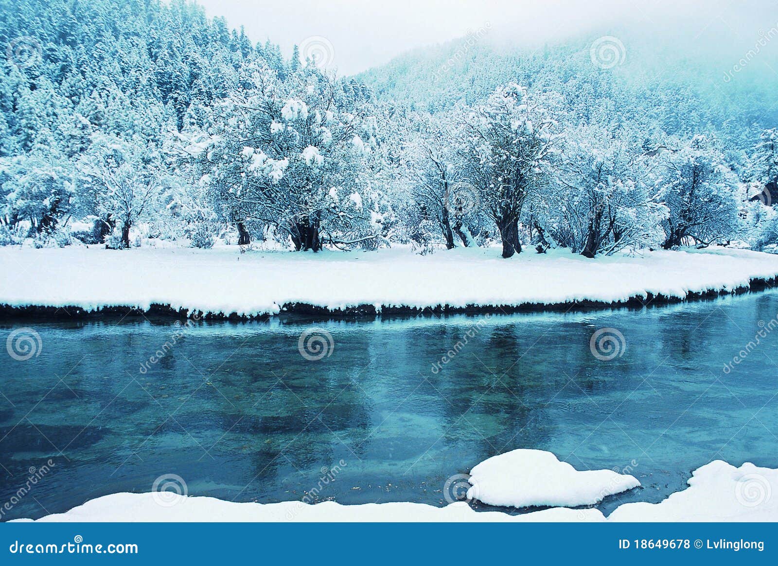 River in Winter stock photo. Image of nature, shangri - 18649678