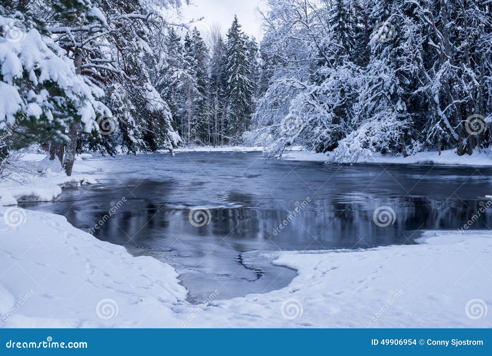 River in winter stock photo. Image of sweden, background - 49906954