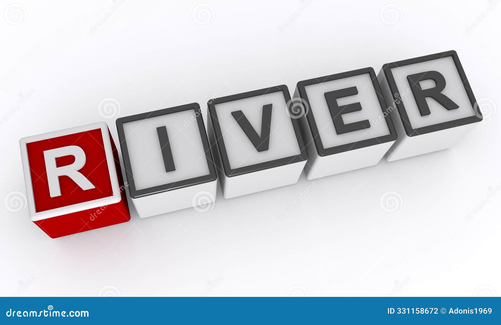 River word block on white stock illustration. Illustration of wetland ...