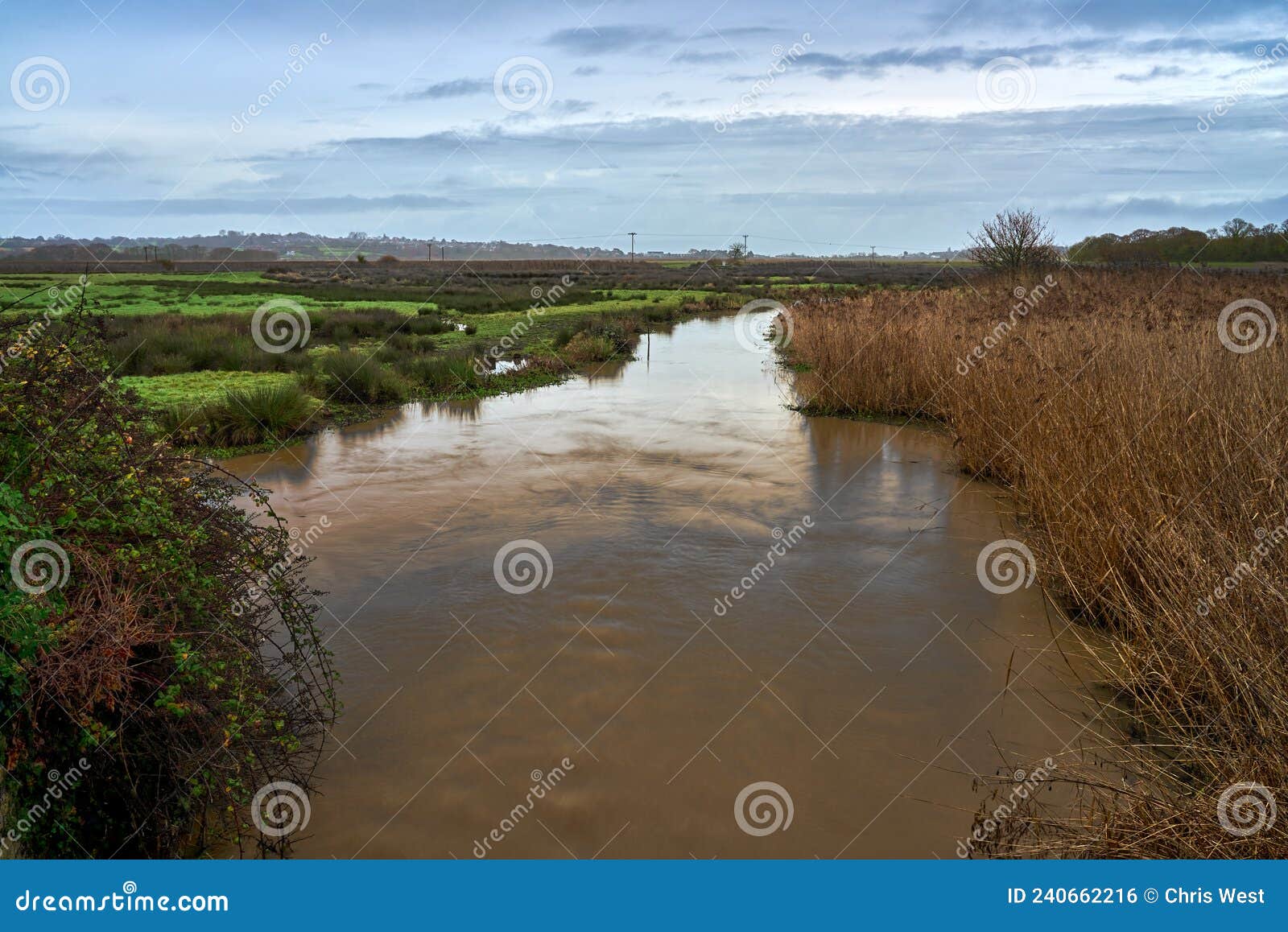 The River Yar at Brading Marshes Stock Photo - Image of river, marshes ...