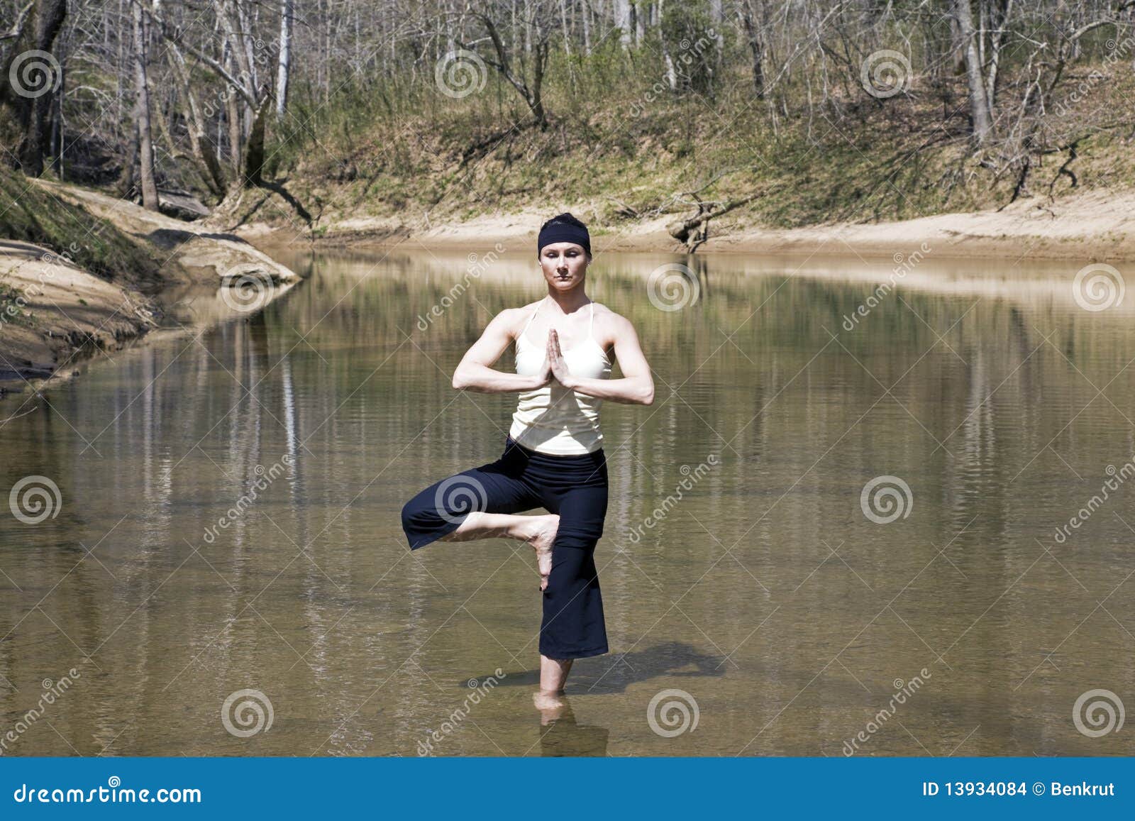 River Yoga stock photo. Image of woman, lexington, tree - 13934084