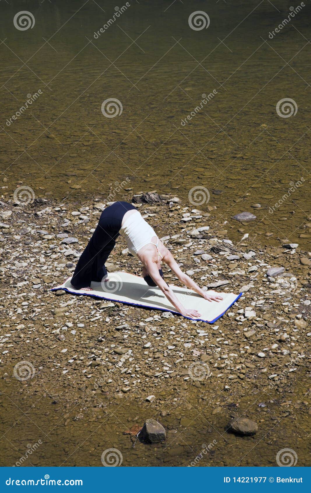 River Yoga stock image. Image of young, nature, person - 14221977