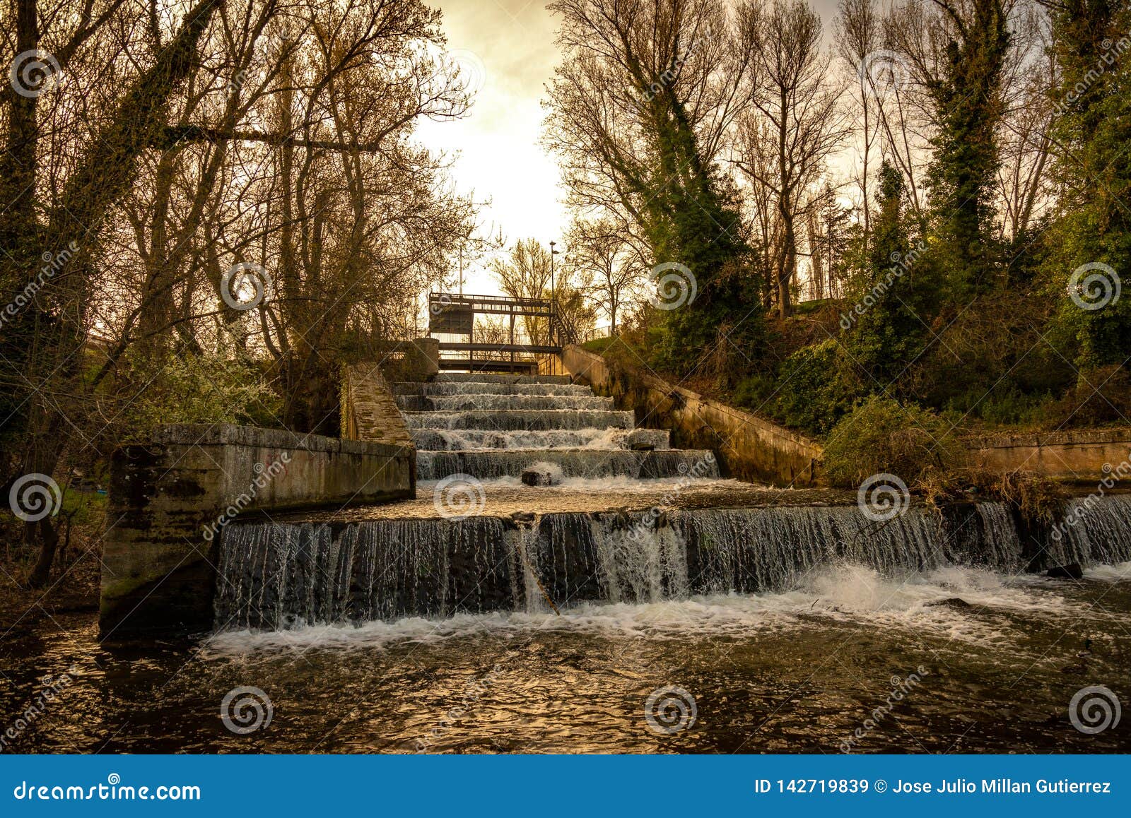 Rivera Del Rio with Spanish Vegetation Stock Image - Image of rivera ...